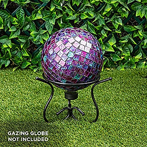 Alpine Corporation 9" Tall Indoor/Outdoor Metal Gazing Globe Display Stand