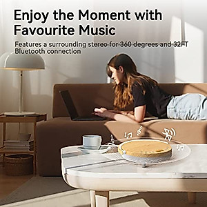 Vivilumens Bedside Lamps with Wireless Charger for Bedroom, Touch Modern 3 Level Dimmable Table Lamp with White Noise Sound Machine, Bluetooth Speaker, Birthday Gifts for Women Who Have Everything