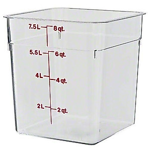 Cambro - 8SFSCW135 Camwear Polycarbonate Square Food Storage Container, 8 Quart (This does not come with a lid)