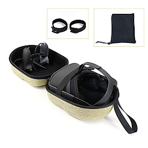 MASiKEN Precious Carrying Case for Oculus Quest VR Gaming Headset and Controllers - EVA HardCase with Inner Mesh Pocket for Oculus Quest Accessories (Yellow)