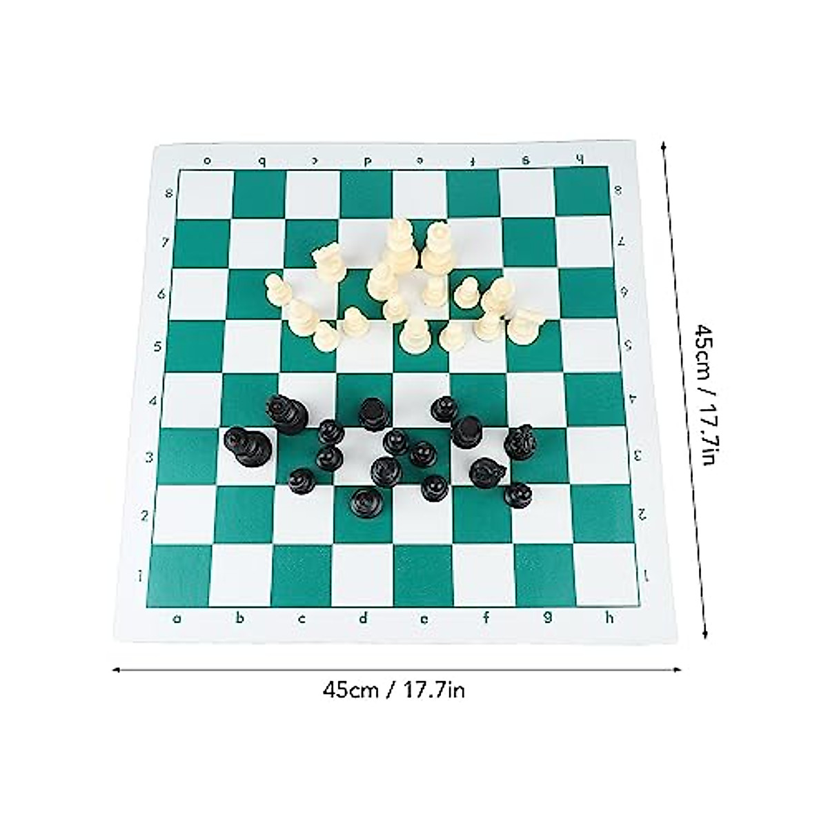 TREETDOBV Tournament Travel Chess Sets Roll Up, Chess Set Toy Barrel Portable Chess Board Game Sets Puzzle Portable Travel Interactive Toys for Beginner Kids Adults,Green