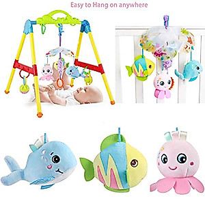 YOYIKER Baby Toys Stroller Toy Clip On Car Seat Toys for Infant, Babies Hanging Toy with Rattle for Toddlers Gift (Marine Animals)