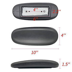 MYFUNSHOP Office Chair Arm Replacement,Gaming Chair Replacement Armrest Arm Pads Universal 4" Mounting Hole Office Chair Parts(1 Pair) Black