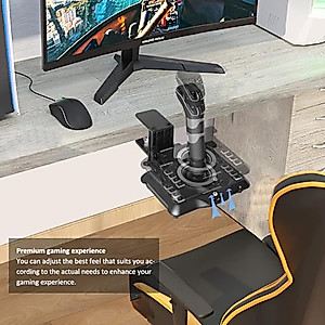 HUYE Steel Clamp-on Flight Stick Desk Mount Bracket Designed for Turtle Beach VelocityOne Flightstick & Logitech G Extreme 3D Pro Joystick, Adjustable Desk Mount Holder (Flight Stick Not Included)