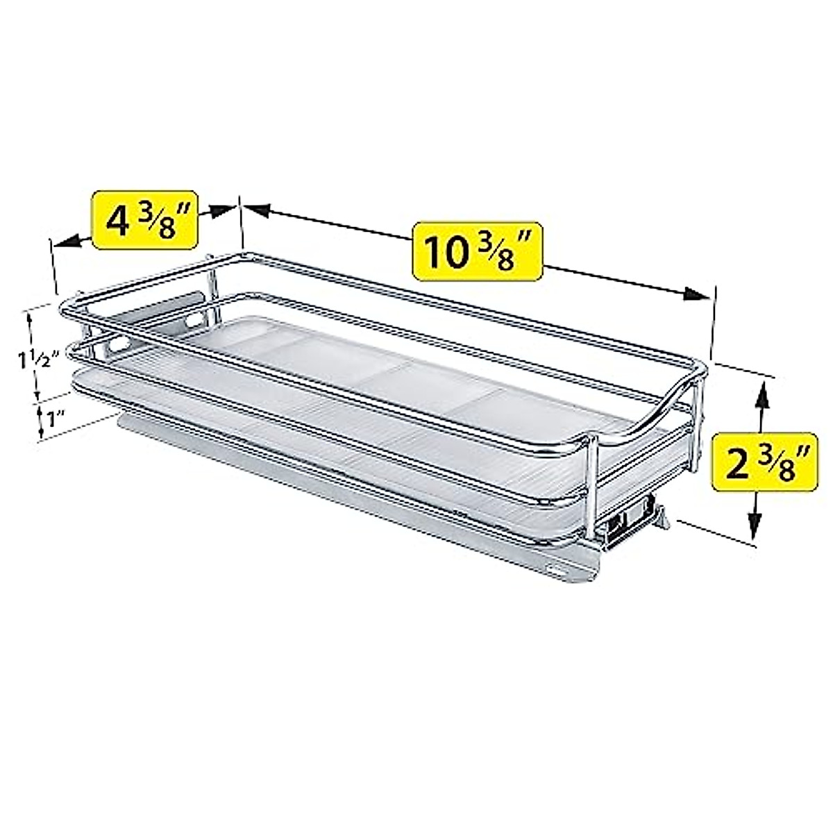 LYNK PROFESSIONAL® Pull Out Spice Rack Organizer for Cabinet - Lifetime Limited Warranty - Slide Out Rack - 4-1/4 inch Wide Sliding Spice Organizer Shelf - Chrome