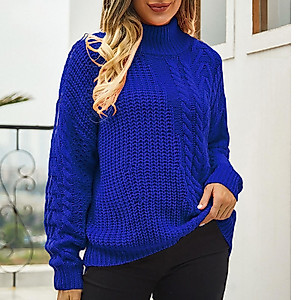 Pullover Sweaters for Women Long Sweater Dress for Women 2023 Fall Winter Half Zip Fleece Pullover Sweaters Casual V Neck Long Sleeve Ribbed Knit Loose Jumper Tops Turtle Tunic Women Sweatshirts