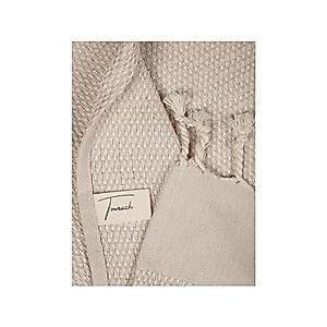 Toweach Turkish Hand Towel Set Bathroom (18 x 40) Farmhouse Decorative Kitchen Hand Towel, 100% Turkish Cotton, Sandproof, Quick Dry Boho Towels (Beige, 4)