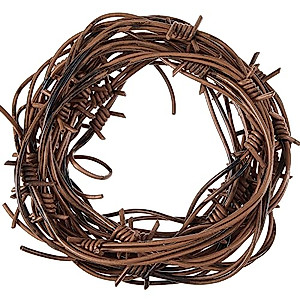 32 Foot Fake Rusted Barbed Wire Decoration 4 Pcs Halloween Plastic Barb Wire Decoration Prop Rust Red Western Decor Rusty Western Party Decorations Cowboy Decor for Cowboy Western Party Decor