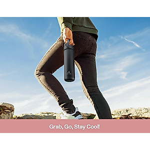 POWCAN 26 oz Insulated Water Bottle with 2-in-1 Straw and Spout Lid, Keep Cold 24H, Leak-Proof, Fits in Car Cup Holder, Stainless Steel Water Bottle for Sports, Travel, and School (Cotton Candy)