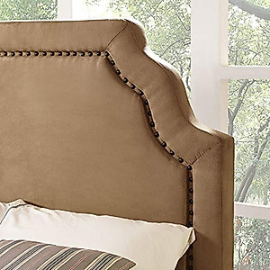 Crosley Furniture CF90009-501CM Loren Keystone Upholstered Headboard, Full/Queen, Camel Microfiber