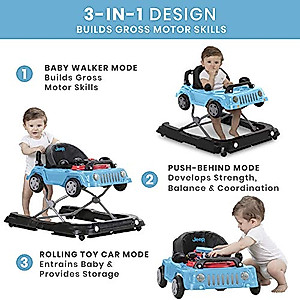 Jeep Classic Wrangler 3-in-1 Grow with Me Walker by Delta Chidlren, Blue
