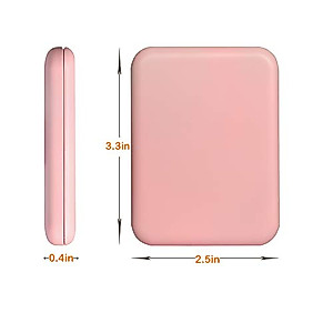 Kintion Pocket Mirror, 1X/3X Magnification LED Compact Travel Makeup Mirror, Compact Mirror with Light, Purse Mirror, 2-Sided, Portable, Folding, Handheld, Small Lighted Compact Mirror for Gift, Pink