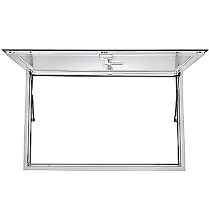 VEVOR Concession Window 64 x 40 Inch, Concession Stand Serving Window Door with Double-Point Fork Lock, Concession Awning Door Up to 85 Degrees for Food Trucks, Glass Not Included