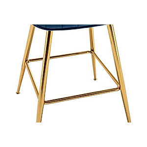 Sidanli 24 Inch Bar Stools, Gold Bar Stools Set of 2, Blue Velvet Counter Height Stools.