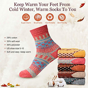 FYC Women Socks Winter - Gifts for Women - Warm Thick Soft Wool Socks Christmas Gifts Socks Cozy Crew Socks