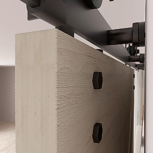 Dondelight Barn Door Hardware Kit 5FT, Heavy Duty Modular Sliding Door Track Hardware Set for Interior & Exterior Doors