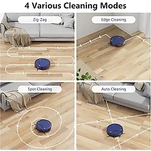 Robot Vacuum and Mop Combo, WiFi/App/Voice, Robotic Vacuum Cleaner with Schedule, 2 in 1 Mopping Robot Vacuum with Water Tank and Dustbin, Self-Charging, Slim, Ideal for Hard Floor, Pet Hair, Carpet