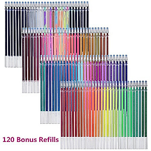 Gel Pens,Tanmit Gel Pens Set, 120 Colored Gel Pen plus 120 Refills for Adults Coloring Books, Drawing, Art Projects (No Duplicates)