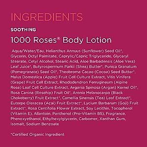 Andalou Naturals 1000 Roses Soothing Body Lotion, with Cocoa + Shea Butter, Aloe & Rosehip, Hydrating Sensitive Skin Lotion for Dry Skin, 8 Fl. Oz