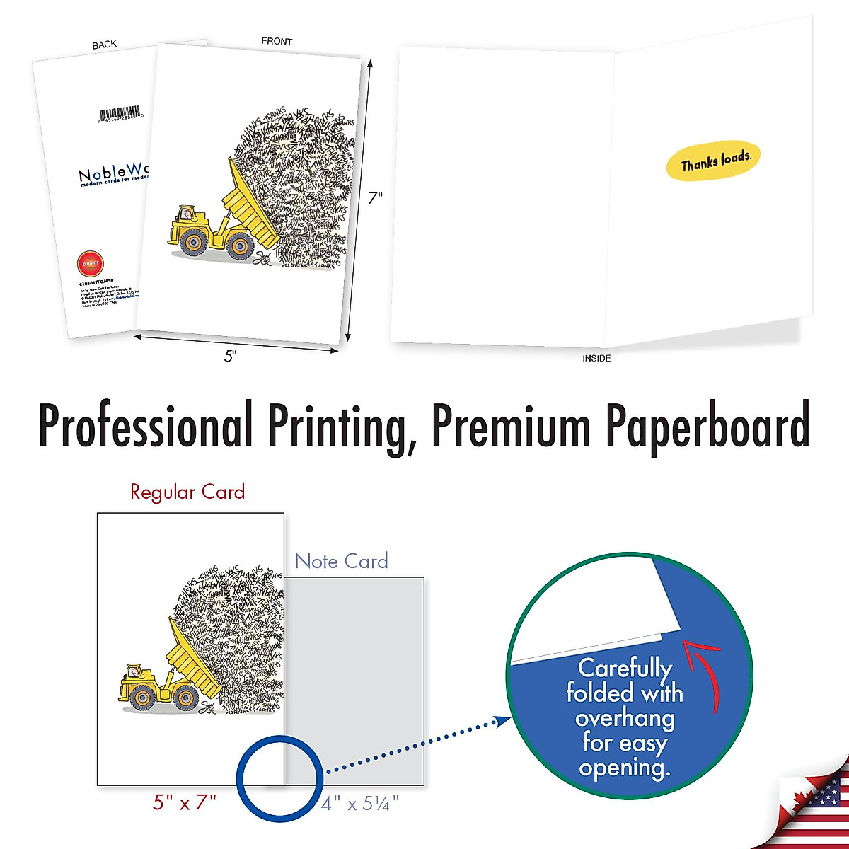 NobleWorks, Funny Thank You Paper Card with 5 x 7 Inch Envelope (1 Card) Gratitude Dump C10861TYG