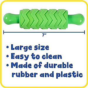 READY 2 LEARN Paint and Clay Texture Rollers - Set of 4 - Textured Dough Rolling Pins for Kids - Open-Ended Patterns for Crafts and Decoration