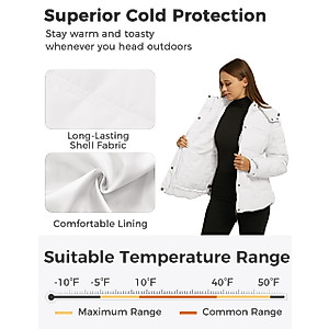 wantdo Women's Padding Puffer Jacket Windproof Spring Coats with Hood Beige XL