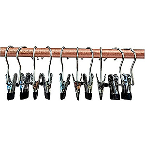 HAIZLUOP Metal Clip Hangers,10 Pack Laundry Hooks with Clips, Multi Functional Space Saving Boot Hangers for Tall Boots, Jeans, Food Packages,Towels, Chrome