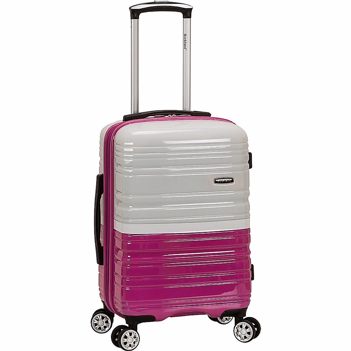 Rockland Melbourne Hardside Expandable Spinner Wheel Luggage, Two Tone White, Carry-On 20-Inch