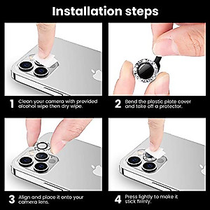 Tensea Compatible with iPhone 12 Pro Max Camera Lens Protector, 9H Tempered Glass Camera Cover Screen Protector for iPhone12 Pro Max 6.7 inch 2020 (Glitter)