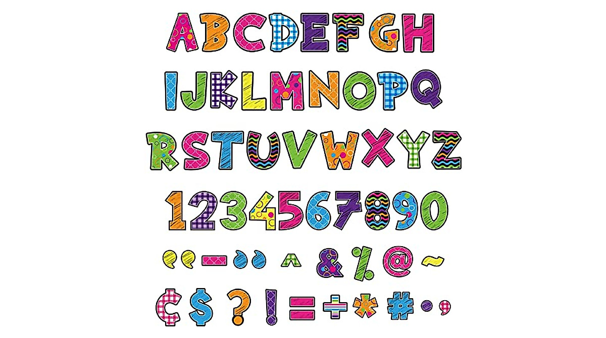 107-Piece Chalkboard Letters Set for Classroom Decor