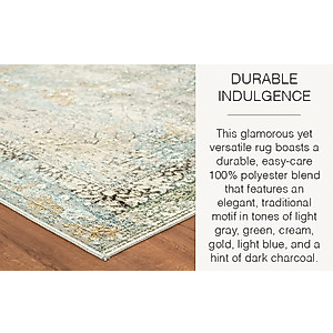 Jaipur Living Vibe Thayer 7'10"X10' Area Rug, Updated Traditional Green for Indoor Spaces