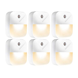 Aultra Night Light LED Night Lights Plug Into Wall - Super Smart Dusk to Dawn Sensor Activated, Automated On & Off, Used for Kitchen, Bathroom, Home Improvement, Bedroom (6-Pack)