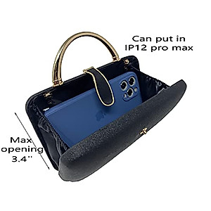 Cirilla Women PU Evening Bag Clutch Purse Crossbody Bag With Handle and Detachable Chain Strap for Wedding Cocktail Party, Banquet (Black)