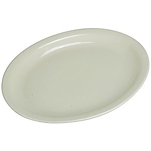 Yanco NR-13 Normandy Platter, Narrow Rim, 11.5" Length, 9.25" Width, China, American White Color, Pack of 12