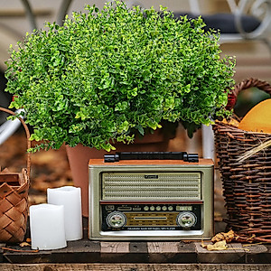 Little Chain 8PCS Artificial Fake Outdoor Plants Flowers UV Resistant Faux Flowers Indoor Outside for Decoration, Hanging Planter Wedding Garden Patio Office Home Decor, Green, Red