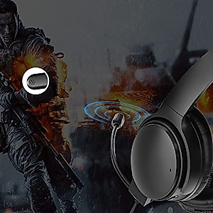 RUIDADF for Bose Quiet Comfort 35 II QC35 II Headphone Gaming Cables Witeh Mute Switch for PC Laptop PS4 PS5 Xbox PC Boom Microphone Cable (Black 1 Set)