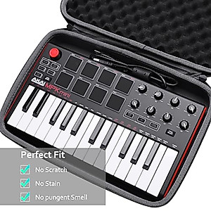 XANAD Hard Protective Case for Akai Professional MPK Mini MKII & MK3 & MPK Mini Play | 25-Key Ultra-Portable USB MIDI Drum Pad & Keyboard Controller