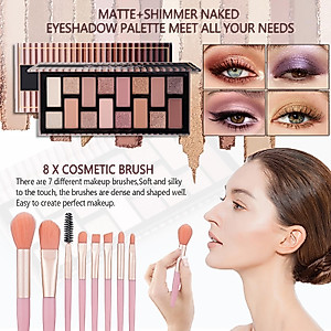 Teen Makeup Kit For Girl Include Eyeshadow Palette,Eyeliner,Makeup Brush Set,Lipgloss Set,Mascara, Eyebrow Pencil Make up Set Gift for Women Full Kit