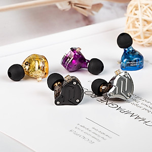 KZ ZS10 Pro in Ear Monitor Wired Headphone, KZ HiFi Earbuds in Ear Monitor Headphone with 4 Balanced Armatures and 1 Dynamic Drivers Professional Headphone for Drummer Musician (Blue No Mic)……