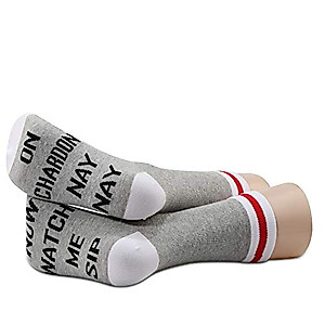 JXGZSO 2 Pairs Wine Gift Wine Lover Socks Now Watch Me Sip On Chardon-Nay Nay Socks Wine Tasting Socks Party Drinking Gift (On Chardon-Nay Nay)