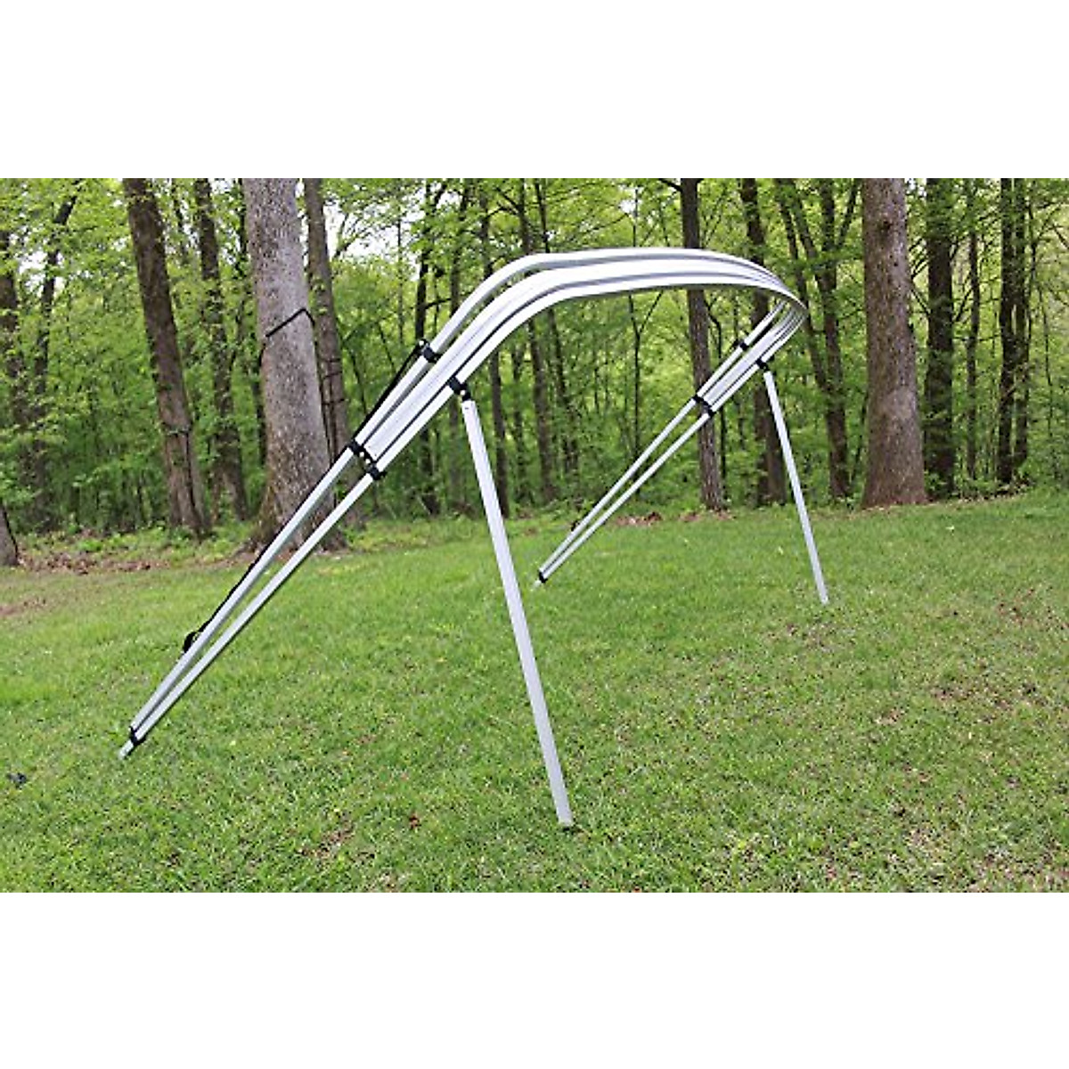 Vortex Direct Navy Blue Fabric Square Tube Frame 4 Box Bimini Top,10' Long, 97"-103" Wide, 54" Tall