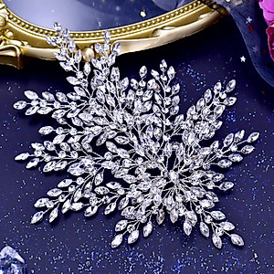 TRiXY Wedding Headband Bridal Hair Pieces Rhinestone Hair Accessories for Brides and Bridesmaids,Party Hair Accessories Headpieces for Women Silver HP438