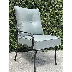 RULU Patio Cushion Outdoor/Indoor Sunbrella, Seat 22x22x6 inch + Back 23x23x7 inch, 2 Count (Pack of 1), Cast Mist