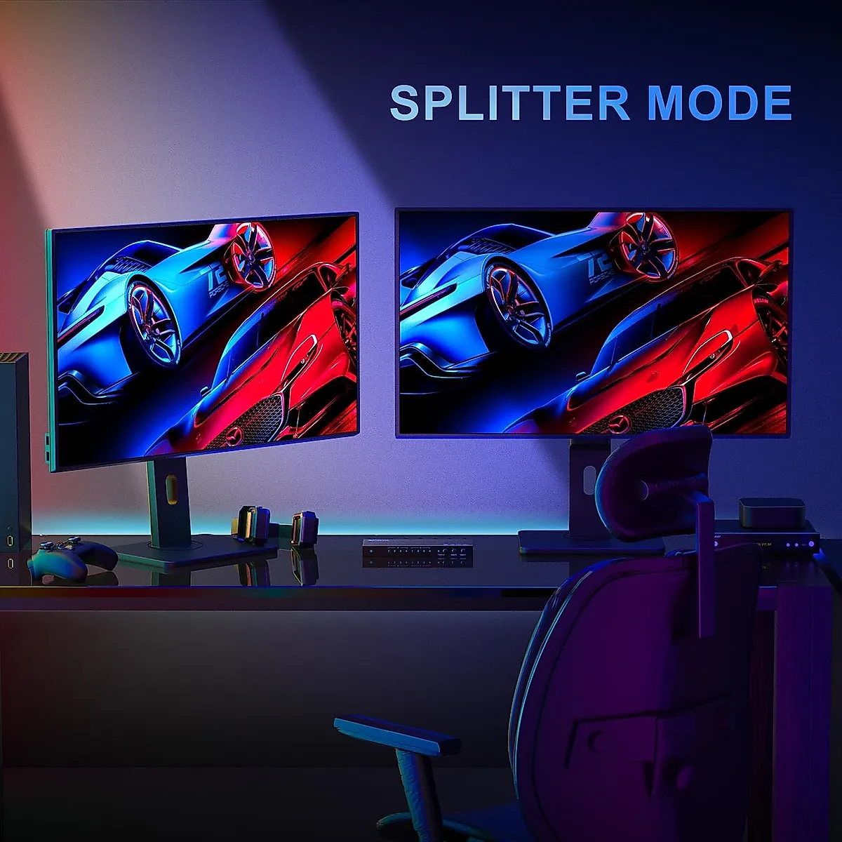 4K 60Hz HDMI Matrix 4x2, PORTTA 4 in 2 Out Switch Splitter with Toslink 3.5mm Audio Extractor, ARC, 16 EDID Modes, 4K Downscale, and IR Remote Support HDMI 2.0b HDCP 2.3/2.2 HDR 3D