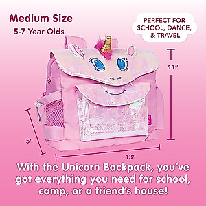 Bixbee Kids Backpack, Pink Unicorn Bookbag for Girls & Boys Ages 5-7 | Daycare, Preschool, Elementary School Bag for Kids | Easy to Carry & Water Resistant