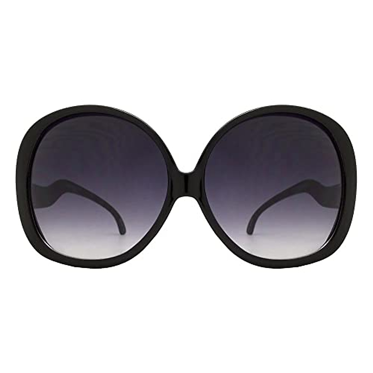 Elite - Big Huge Oversized Vintage "Jackie O" Style Sunglasses Retro Women Celebrity Fashion (Black)