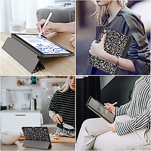 Soke iPad Air 5 / Air 4 Case 10.9 Inch 2022/2020 with Pencil Holder - [Full Body Protection + Apple Pencil Charge+ Auto Sleep/Wake], Soft TPU Back Cover for New iPad Air 5th/4th Gen,Book Black