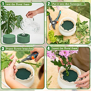 24 Pcs Round Floral Foam Blocks,Green Wet Foam Block,Dry Floral Foam,Wet Florist Styrofoam Block Flower Arrangement Supplies for Wedding Aisle Flowers,Arty Decoration,Party