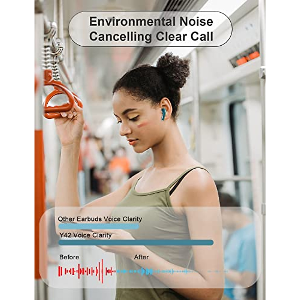 Wireless Earbuds, Bluetooth 5.3 Ear Buds Touch Control with in-Ear Built-in Microphone Deed Bass Headphones,Premium Stereo Earphones IPX6 Waterproof Headset for Sport