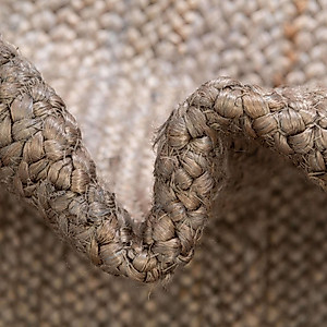 Agro Richer Handwoven Jute Area Rug, 4x6 ft. Natural Grey Yarn- Rustic Vintage Grey Braided Reversible Rectangular Rugs for Bedroom, Kitchen, Living Room, Farmhouse